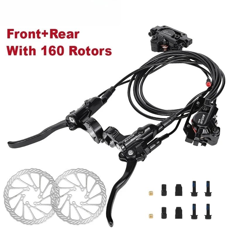 BUCKLOS HD-E635 Гидравлические дисковые тормоза черные Brakes-160 Silver