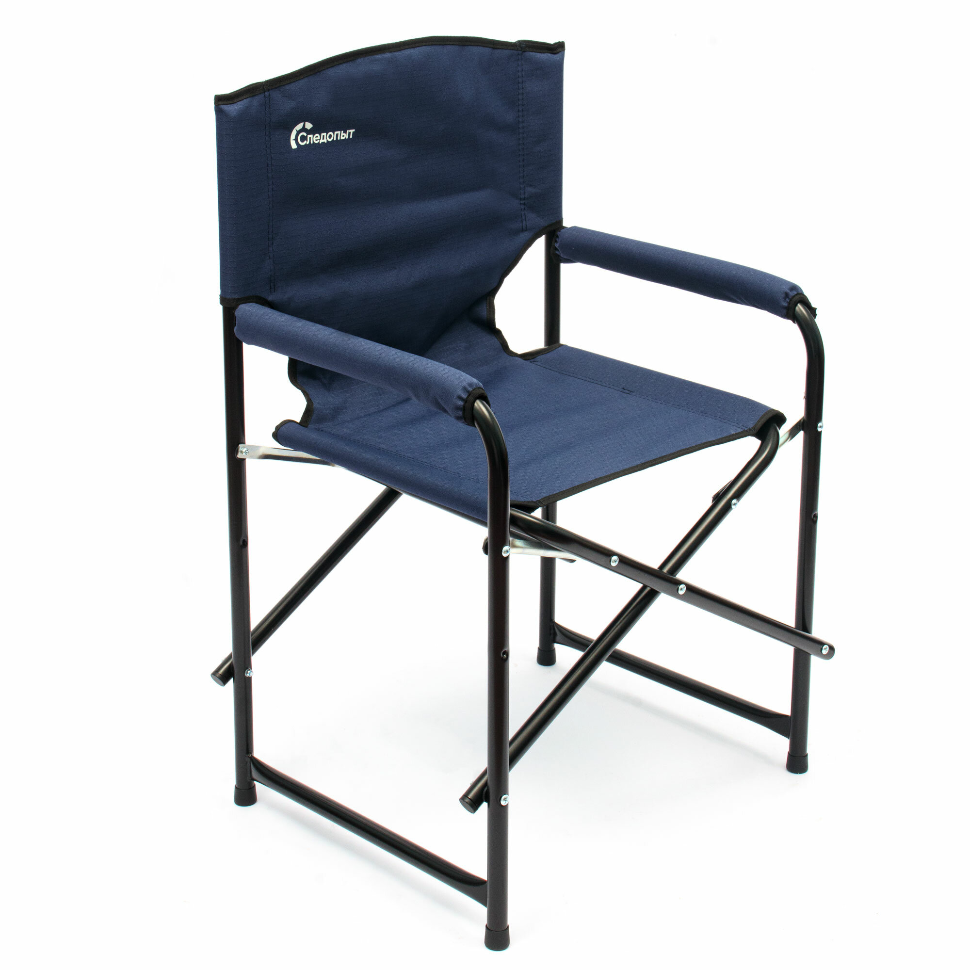 Кресло складное следопыт Комфорт, 560х470х830 мм, сталь 22 мм, синий