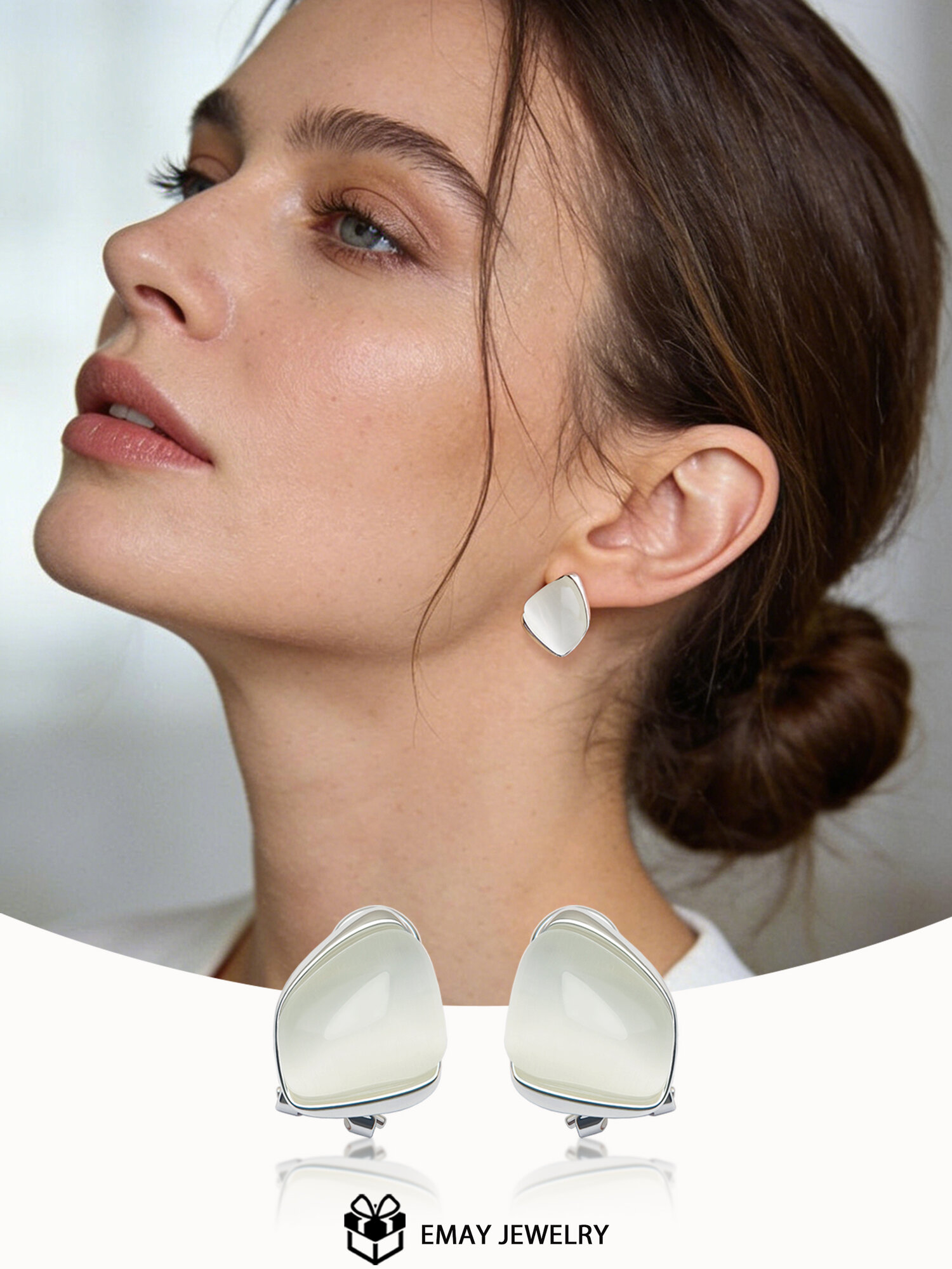 Серьги, кошачий глаз, искусственный камень