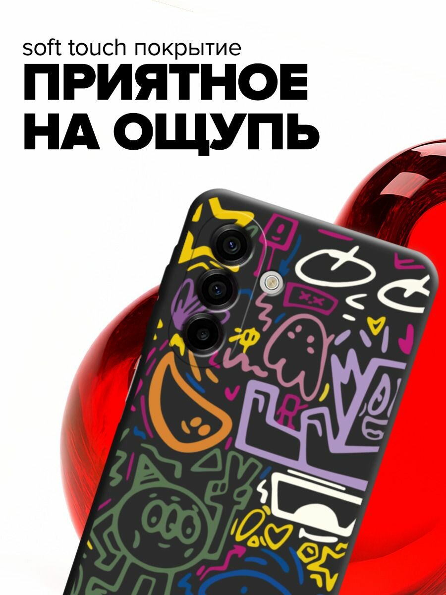 Чехол на Samsung Galaxy A17 / Самсунг А17 с принтом "Граффити с динозавром" — фото 1