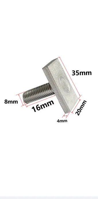 2 шт, винт из нержавеющей стали 304, Т-образный болт, 16 мм/27 мм, протектор, носорог, Thule, 16mm