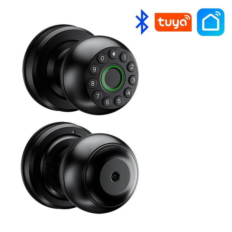 Умный замок UandaLS Black Tuya с отпечатком