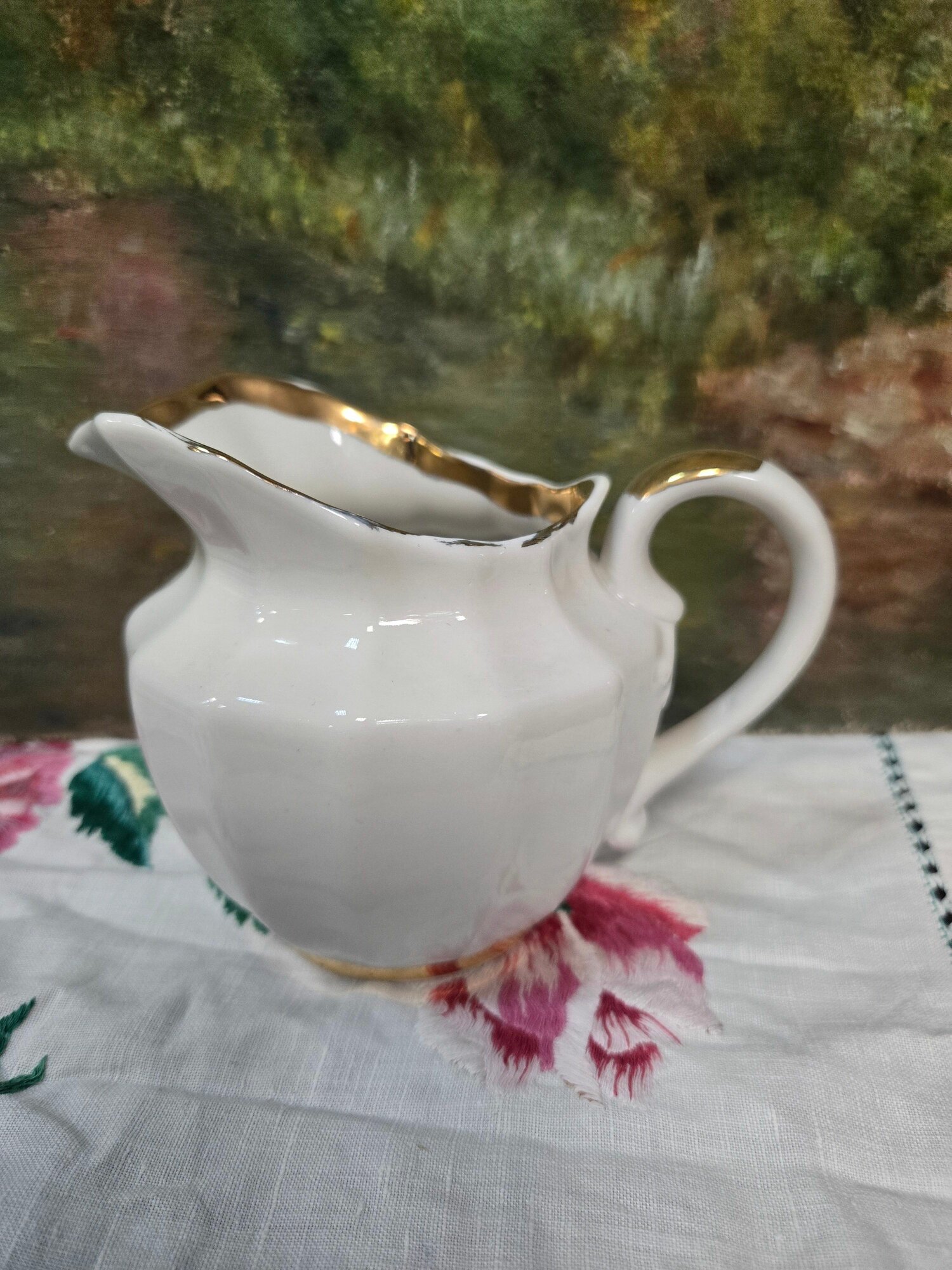 Винтажный советский молочник / сливочник костяной фарфор, Вербилки СССР