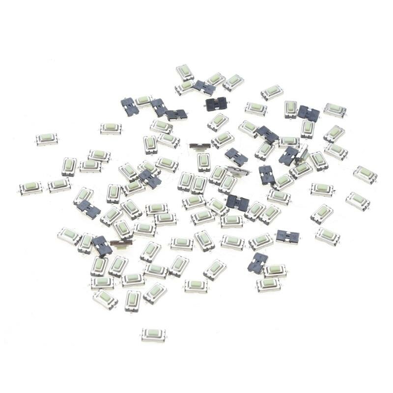 Микропереключатель тактильный SMD, 3×6×2,5 мм, 100 шт, Серебро