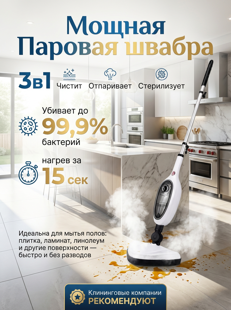 Паровая швабра для пола 10 в 1, пароочиститель, парошвабра, электрошвабра для дома