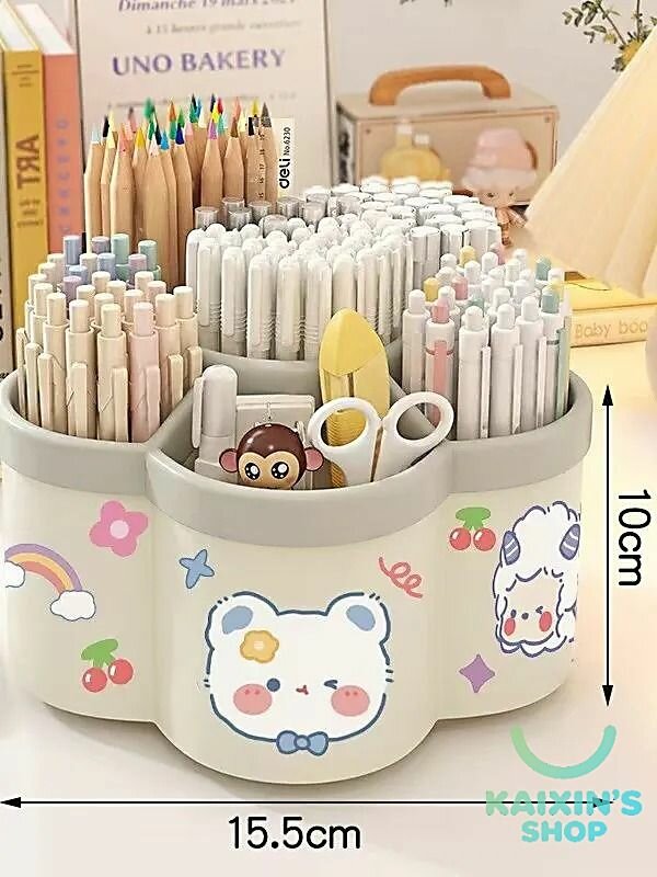 Симпатичная подставка для карандашей для вращающихся детских ящиков для хранения канцелярских принадлежностей (карандашей, ручек, фломастеров) и мелочей