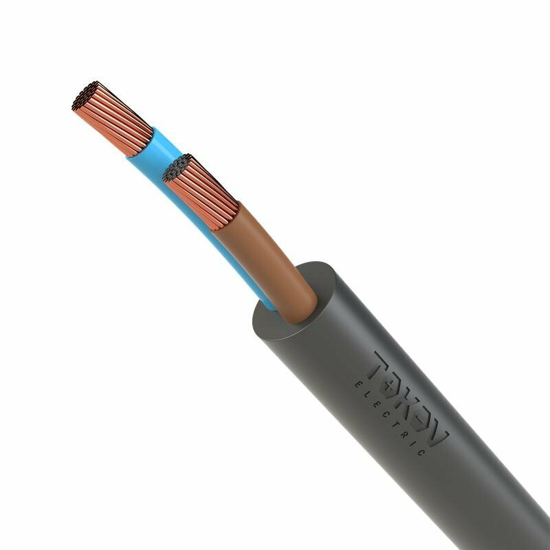Провод TOKOV ELECTRIC ПВС 2х2.5 380В Ч (уп.100м) 1945517