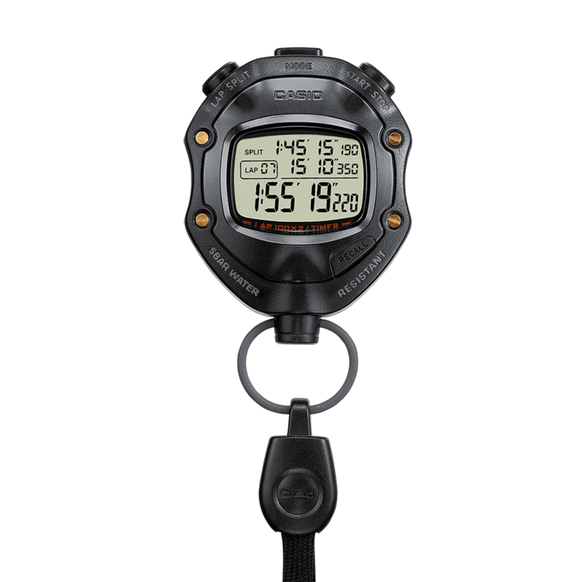 Наручные часы CASIO HS-80TW-1, кварцевые, WR30, точность 1/1000 с, черный