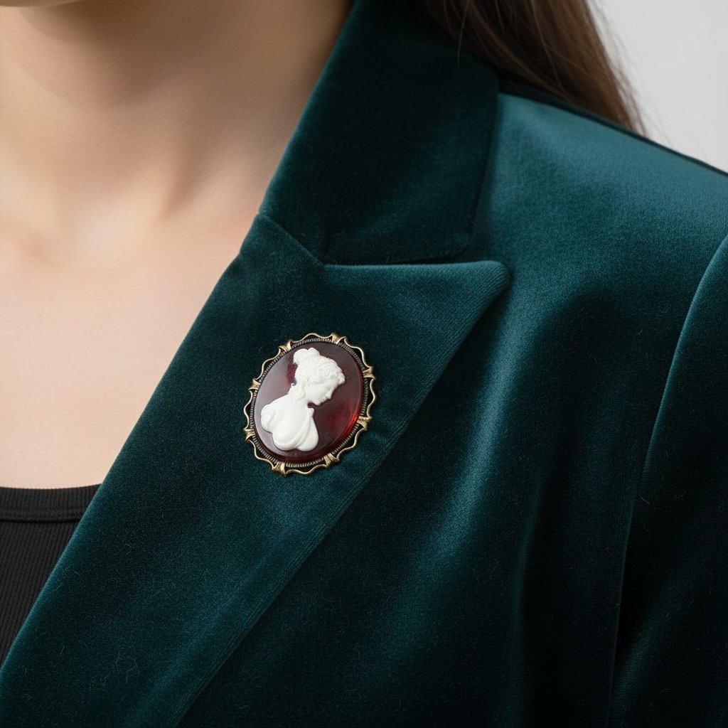 Брошь, янтарь