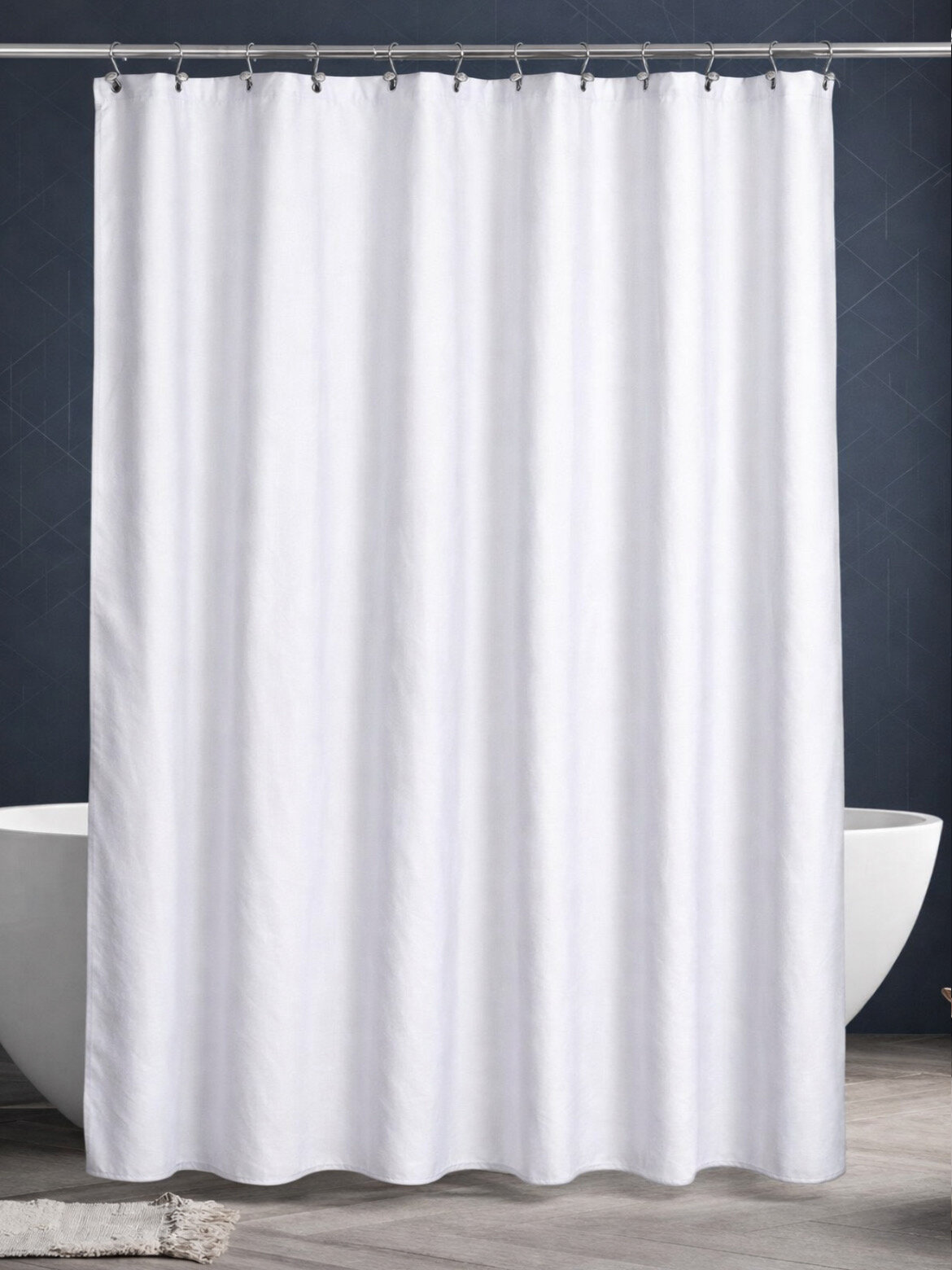 Штора для ванной тканевая 180х180 см водонепроницаемая белая