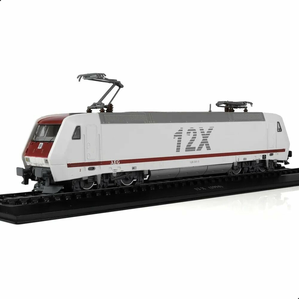 Модель локомотива 1:87 с путями, 12 шт, без сборки, белая