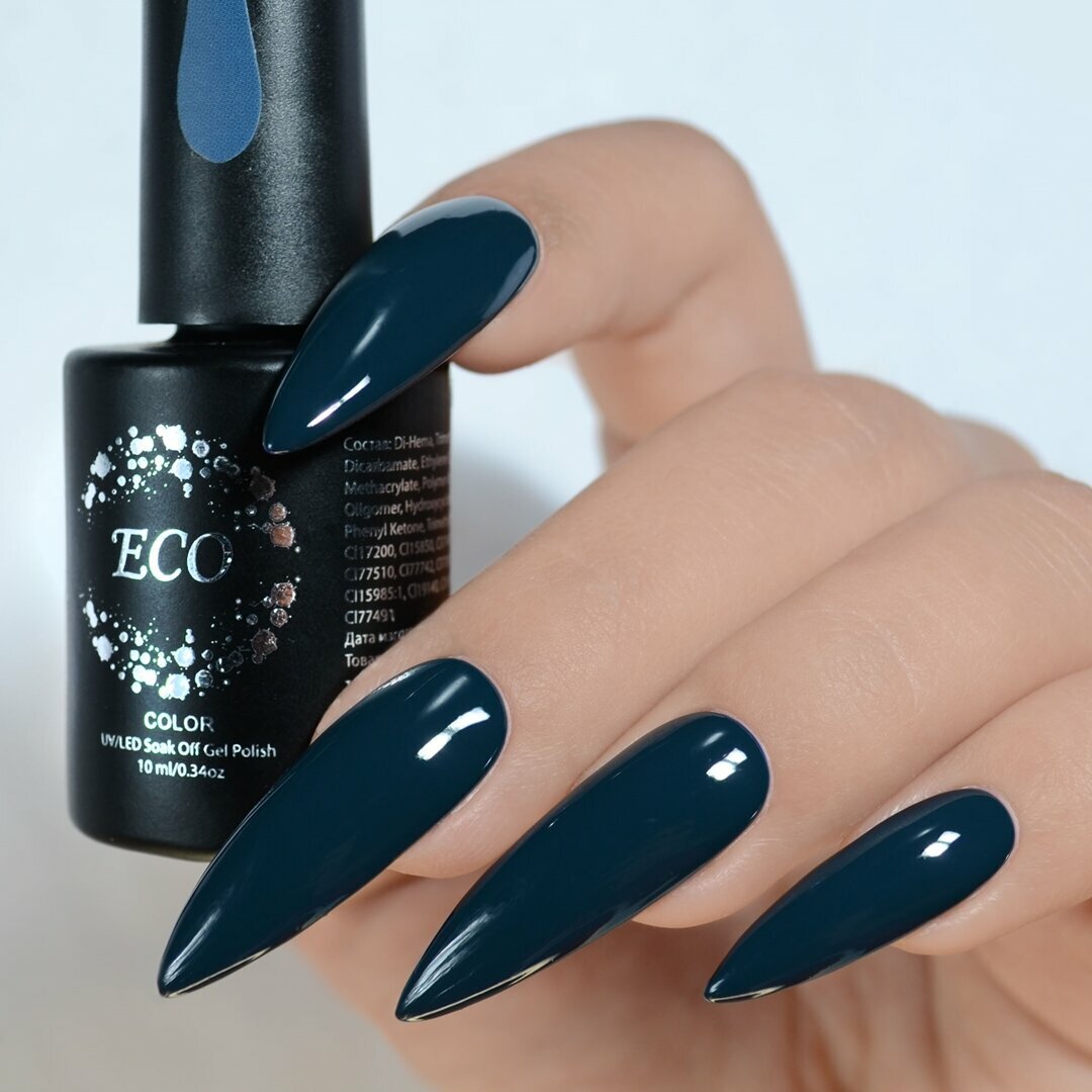 Гель-лак ECO Professional №76, глянцевый, темно-серый, трехфазный, 10 мл