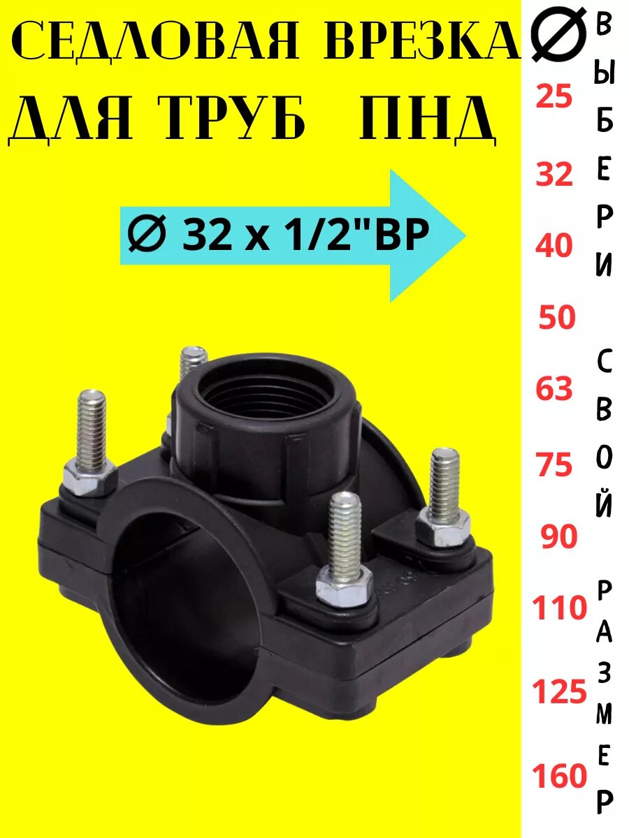 Седелка ПНД для труб с кольцом