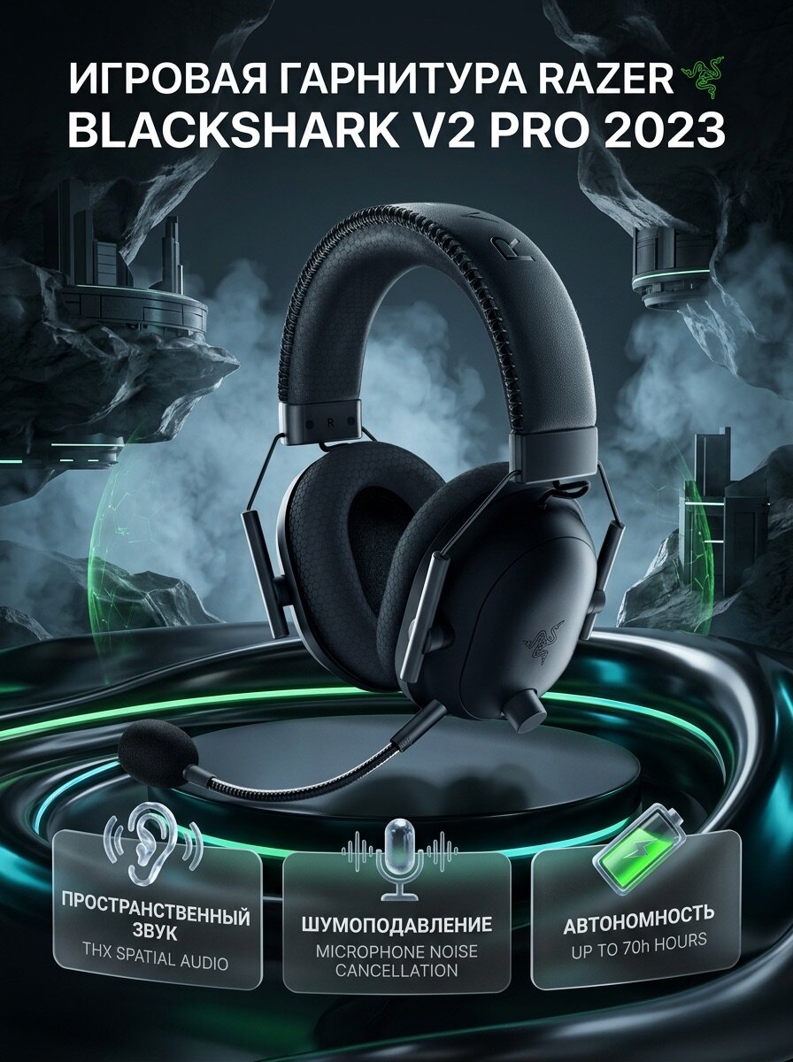 Гарнитура Razer Blackshark V2 Pro 2023 Black Headset