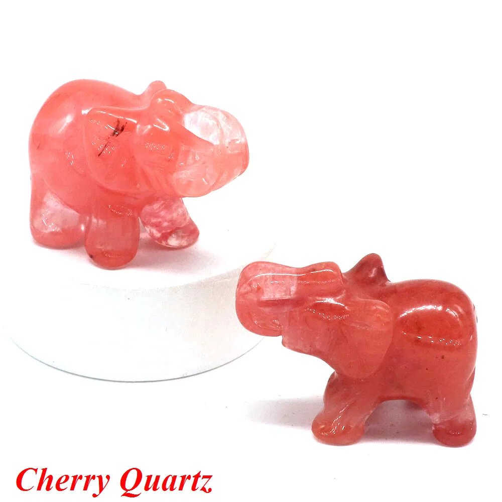 Статуэтка слона Cherry Quartz, розовый, 3 шт.