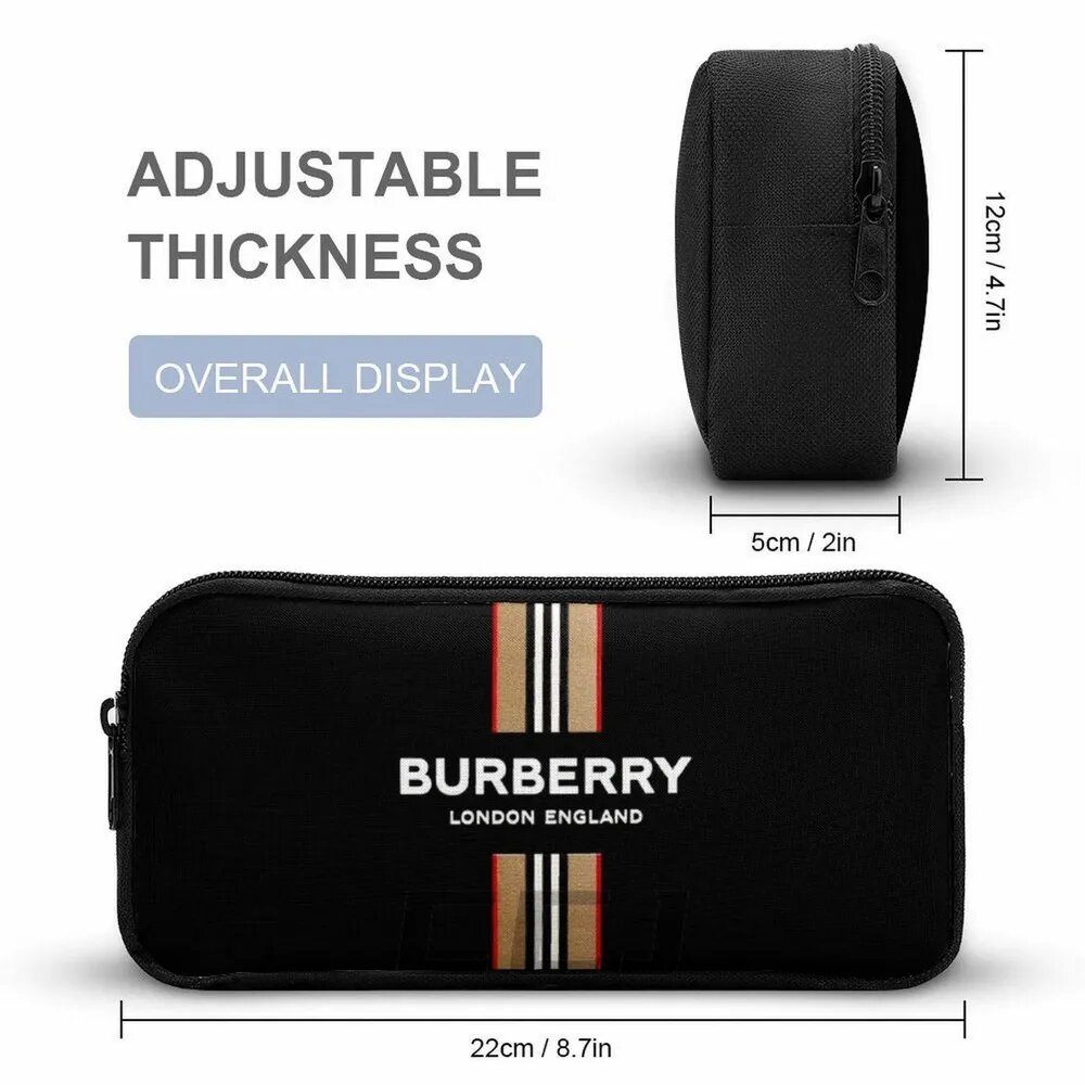Пенал BURBERRY London England черный с молнией для мальчиков и девочек — фото 1