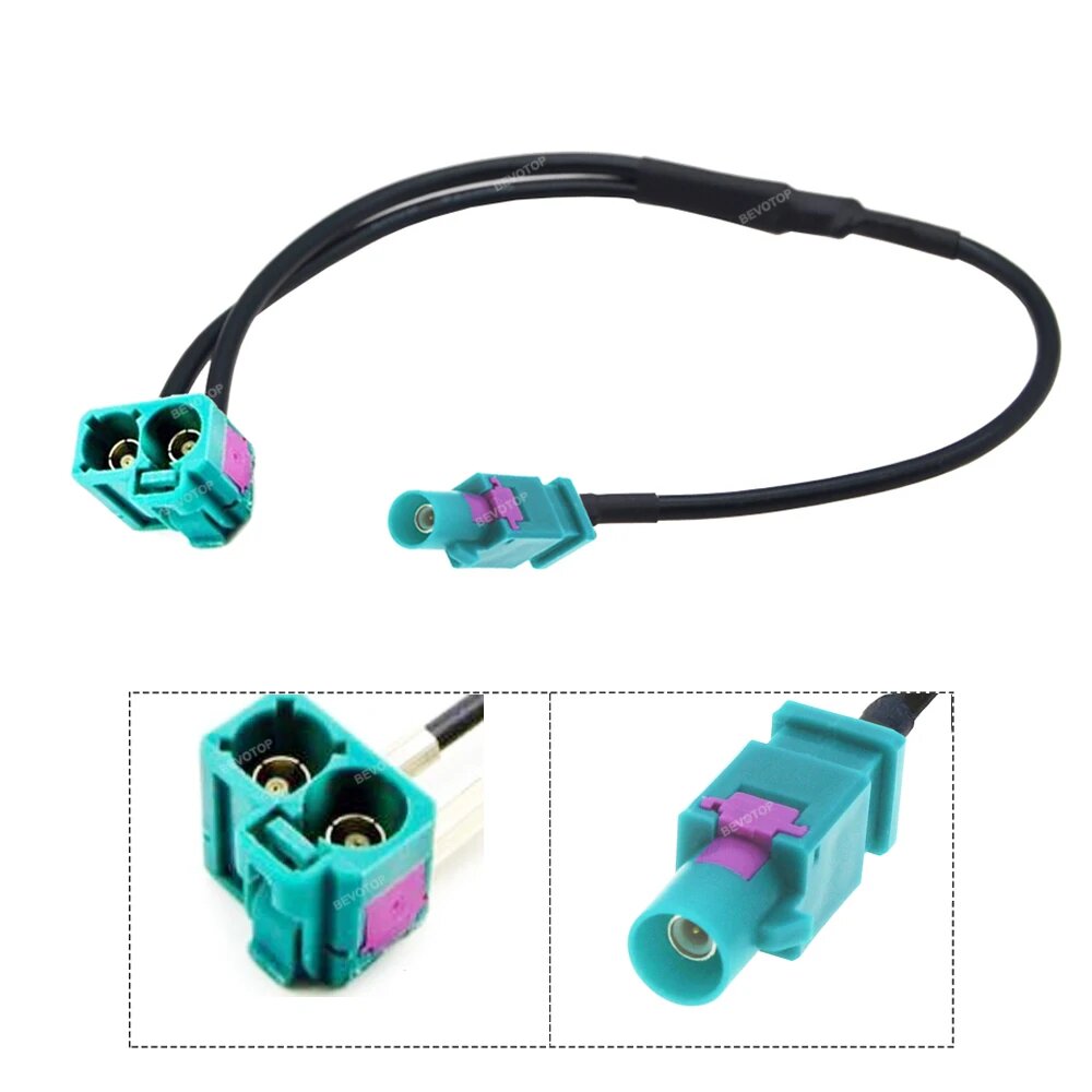 Антенный кабель Fakra Z мама на Twin Fakra Z папа, Pins: 1M, Color: L FakraZM to TwinF90