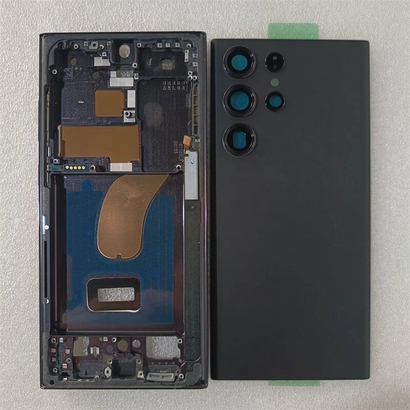 Высококачественный полный корпус для Samsung Galaxy S23 Ultra 5G S918: средняя Black (EU Version)