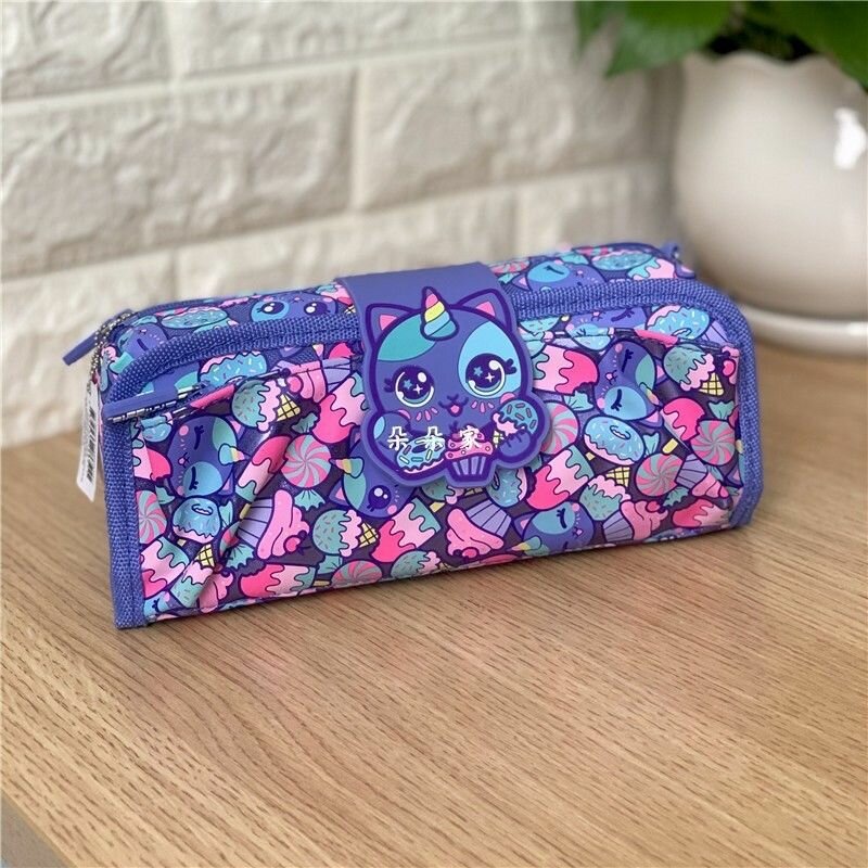 Smiggle Большие Глаза Единорог Двойной Слой Карандашный Кейс с Блестками