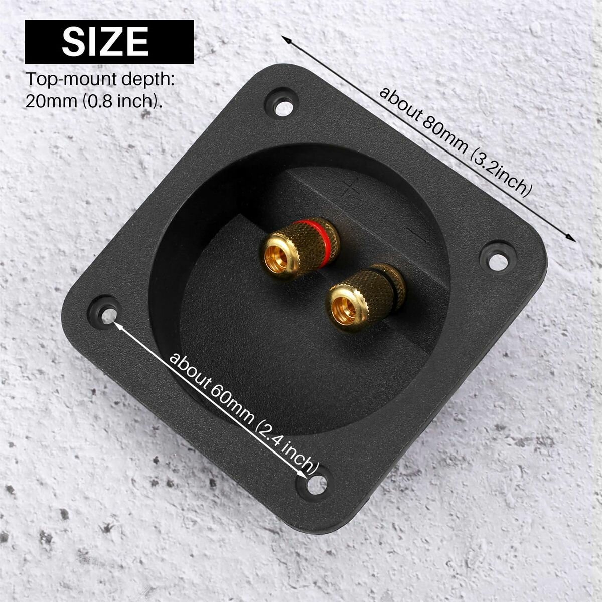 DIY Home Car Stereo Screw Cup Connectors Subwoofer Plugs 2-полосная акустическая система Клеммная колодка, 2 шт. Черный-