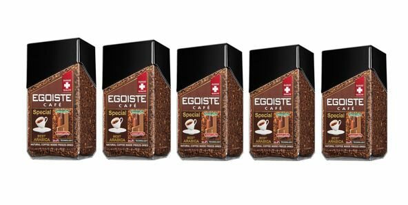 Кофе молотый в растворимом EGOISTE Special, 100 г / 5 банок