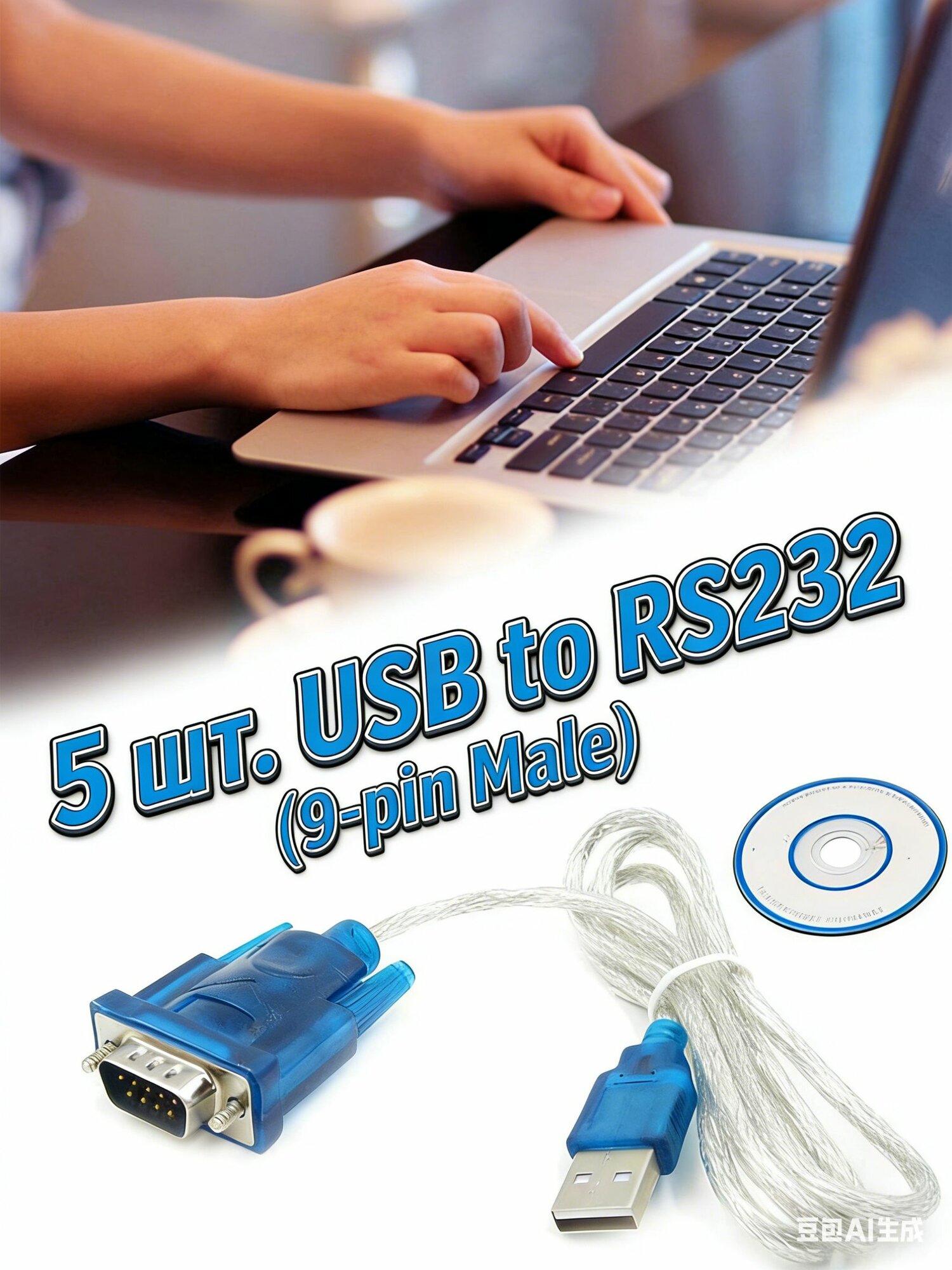 Кабель для компьютерной периферии, 0.8 м, темно-синий