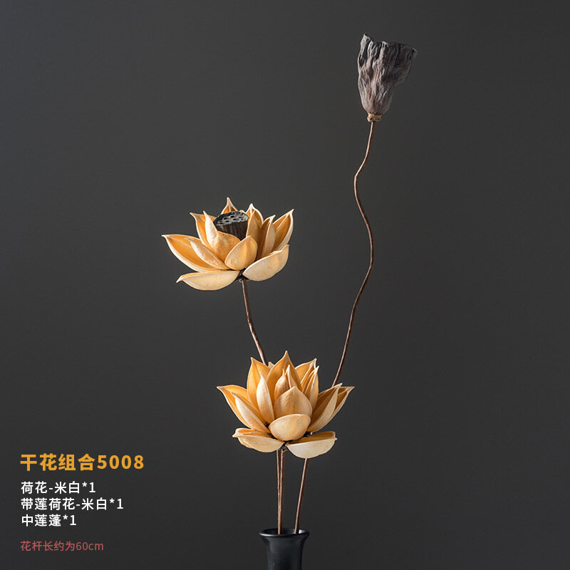 Букет из сухих цветов, декоративные украшения из настоящих цветов, лотос, высушенные на воздухе коробочки лотоса, натуральный корень лотоса, цветочная композиция в стиле дзен, украшение гостиной в китайском стиле.