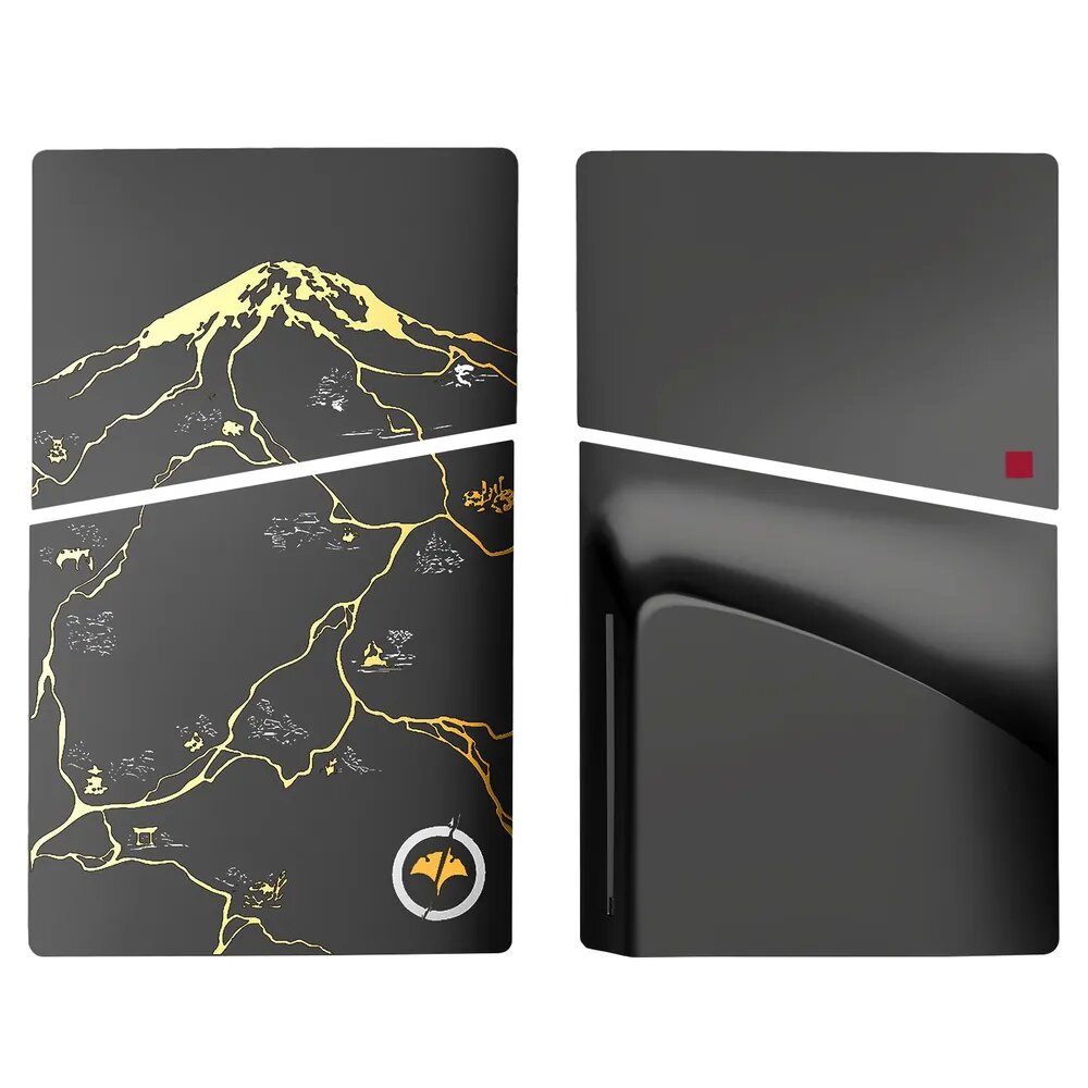 Корпус для PlayStation 5 Slim в цвете Гора Яти-яма чёрно-золотой из АБС-пластика