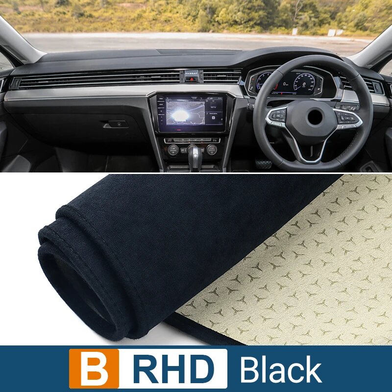 Защитный чехол на приборную панель VW Passat B8 (2015-2023), RHD Black