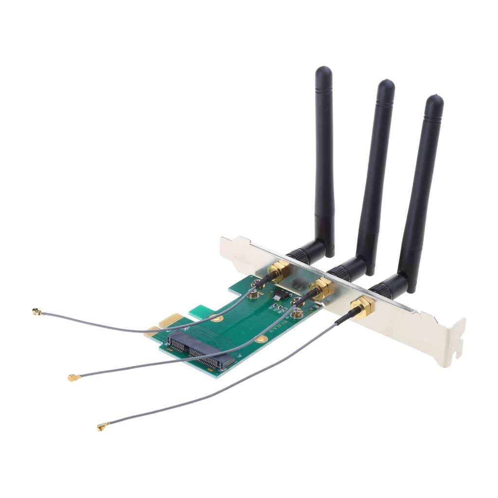 Беспроводная Сетевая Карта Wifi Mini PCIE-PCI-E 1X Настольный Адаптер Аксессуары Антенны Компьютерная Часть Сетевой Адаптер