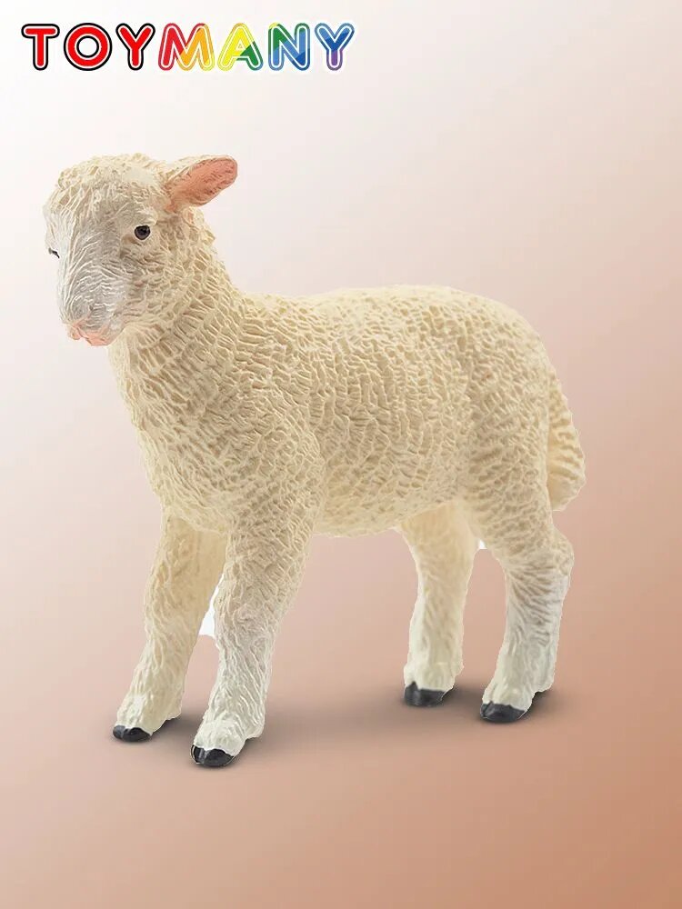 Toymany фигурка ферма животное, Белый ягненок, подарок и коллекция, 5.3X1.7X4.6cm