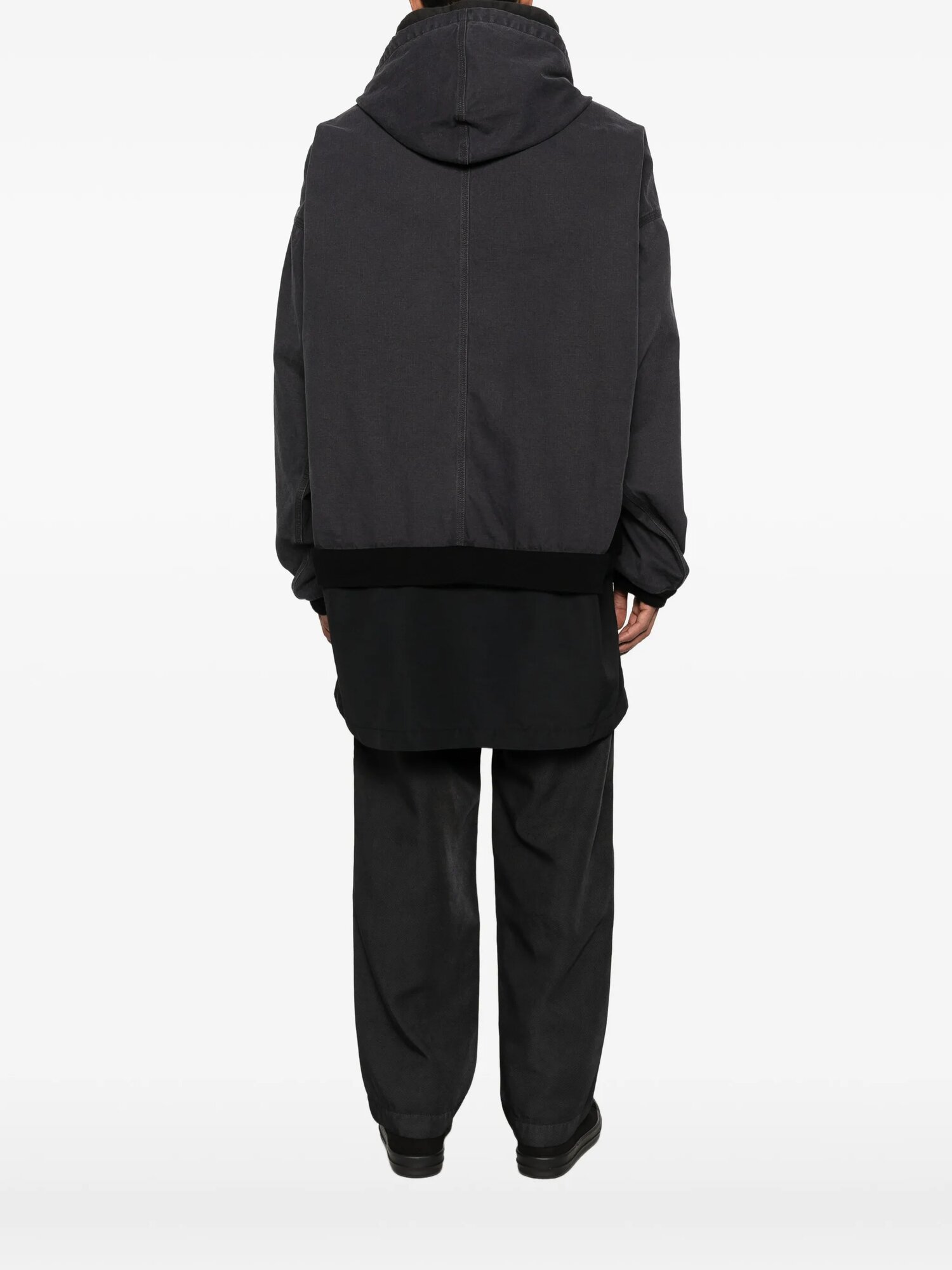 Пальто MAISON MIHARA YASUHIRO Hooded zip coat, размер 48, серый — фото 1
