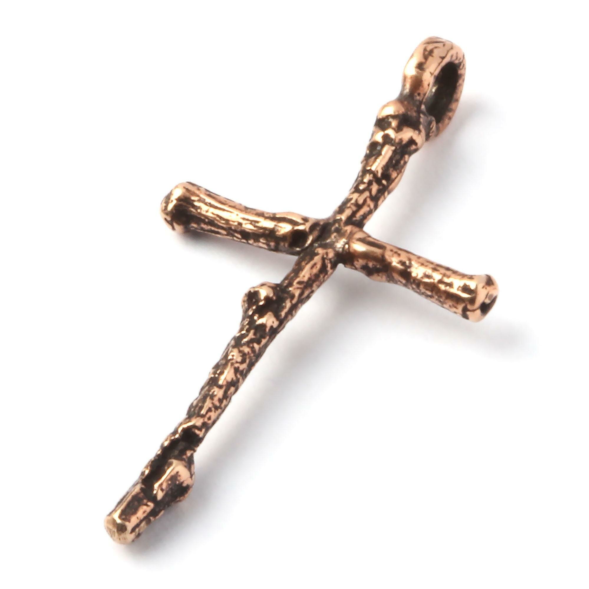 Подвеска, 31х17х2.5мм, Anna Bronze, Крестик, базовый материал - латунь, цвет античная бронза (медный с чернением), 1 шт.