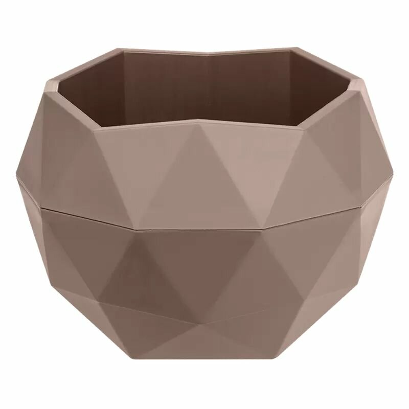 Кашпо ВМС Топаз 2,5 л, цвет Моккачино, с поддоном