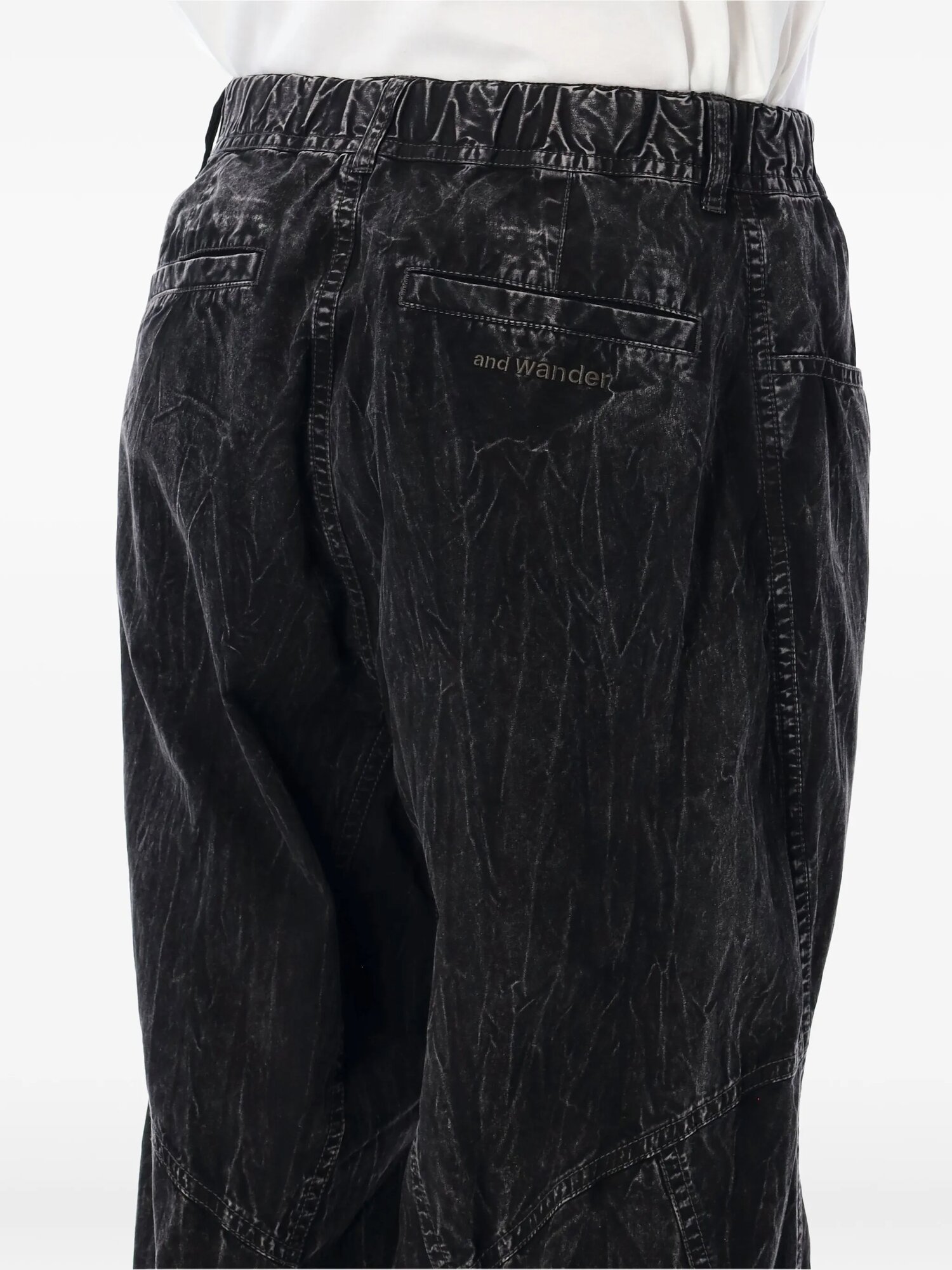 Джинсы And Wander Elasticated-waistband jeans, размер L, black/black — фото 1