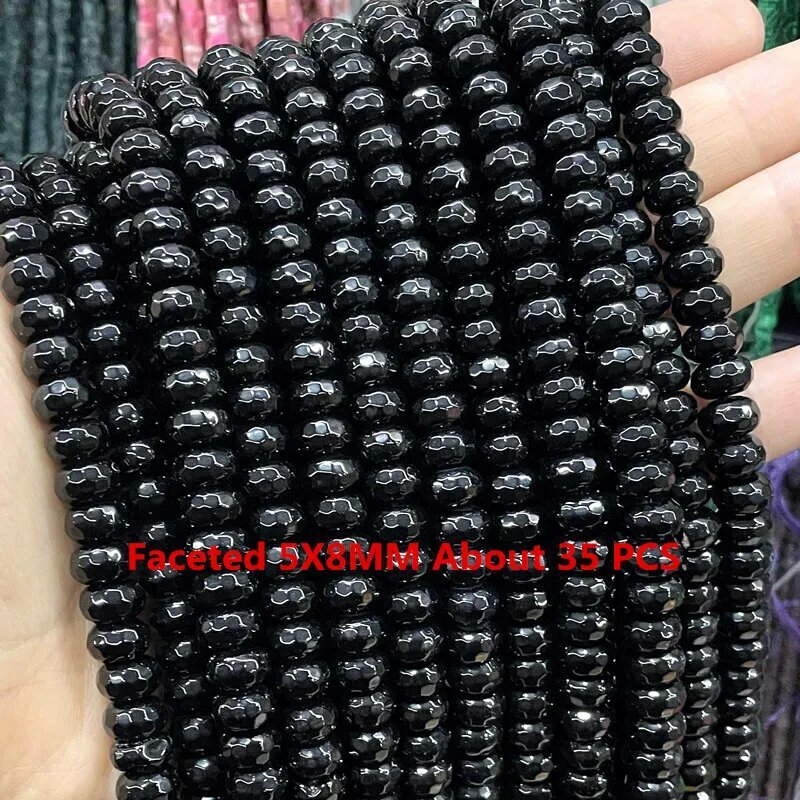 Бусины из черного оникса SYSRXLR 5X8MM About 35 PCS