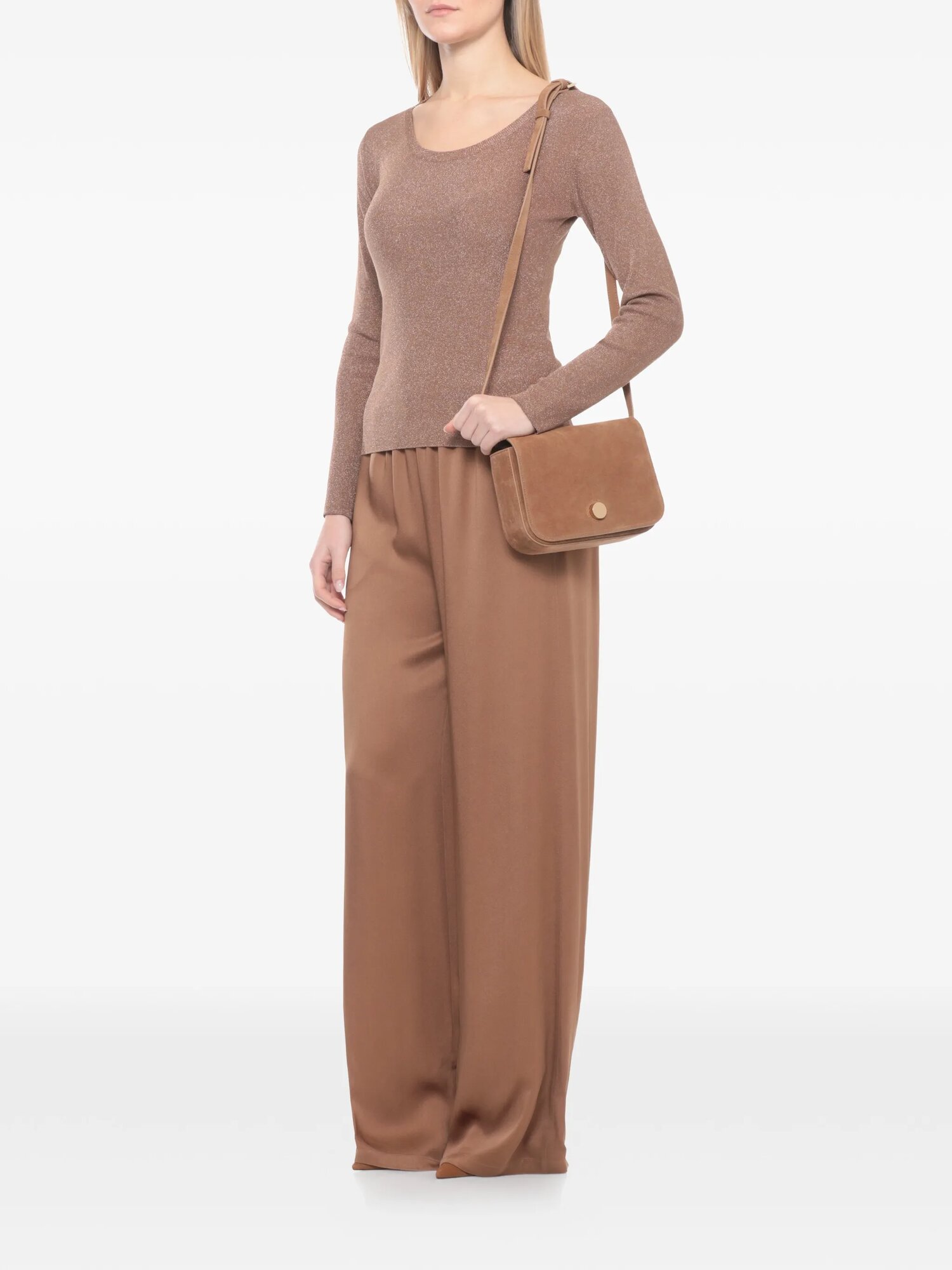 Свитер FABIANA FILIPPI Fine-knit long-sleeve sweater, размер 40, , brown — фото 1