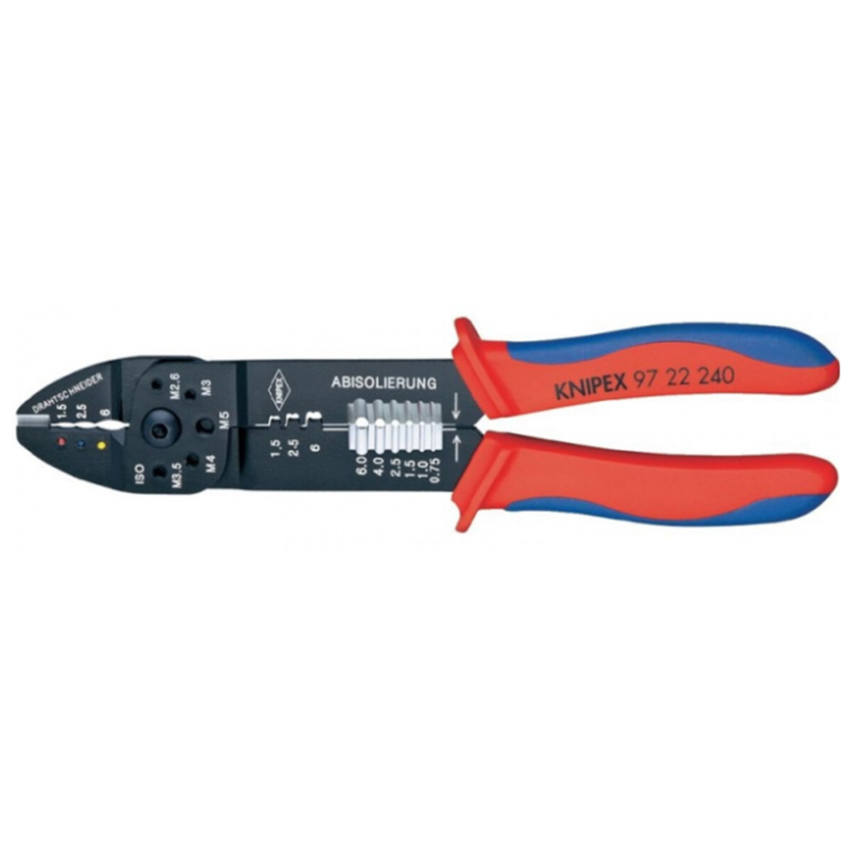 Клещи Knipex KN-9722240 красный/синий, обжимные для опрессовки, 240 мм