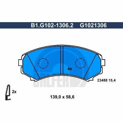 Колодки тормозные передние GALFER B1-G102-1306-2 MITSUBISHI Grandis/Pajero 2.0-3.8 00->