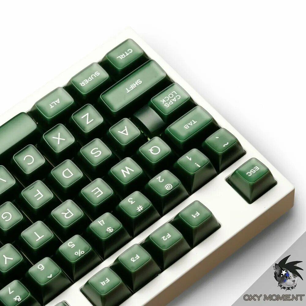 OXY MOMENT-Кейкапы для механической клавиатуры - зеленый камень, 141 клавиш, двойное литье PBT, RSA профиль