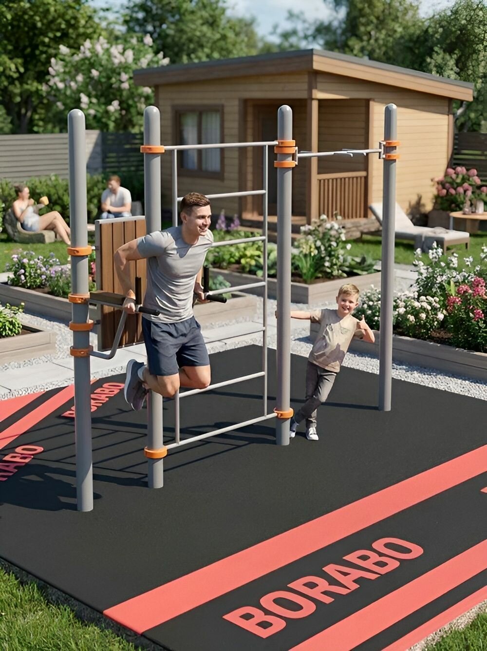 Спортивный комплекс уличный: турник, шведская стенка, брусья