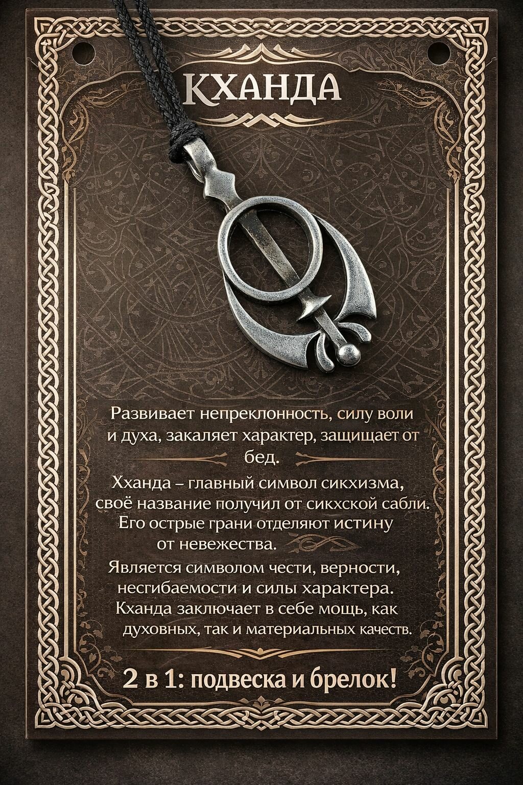 Брелок, подвеска, амулет защитный. Кханда