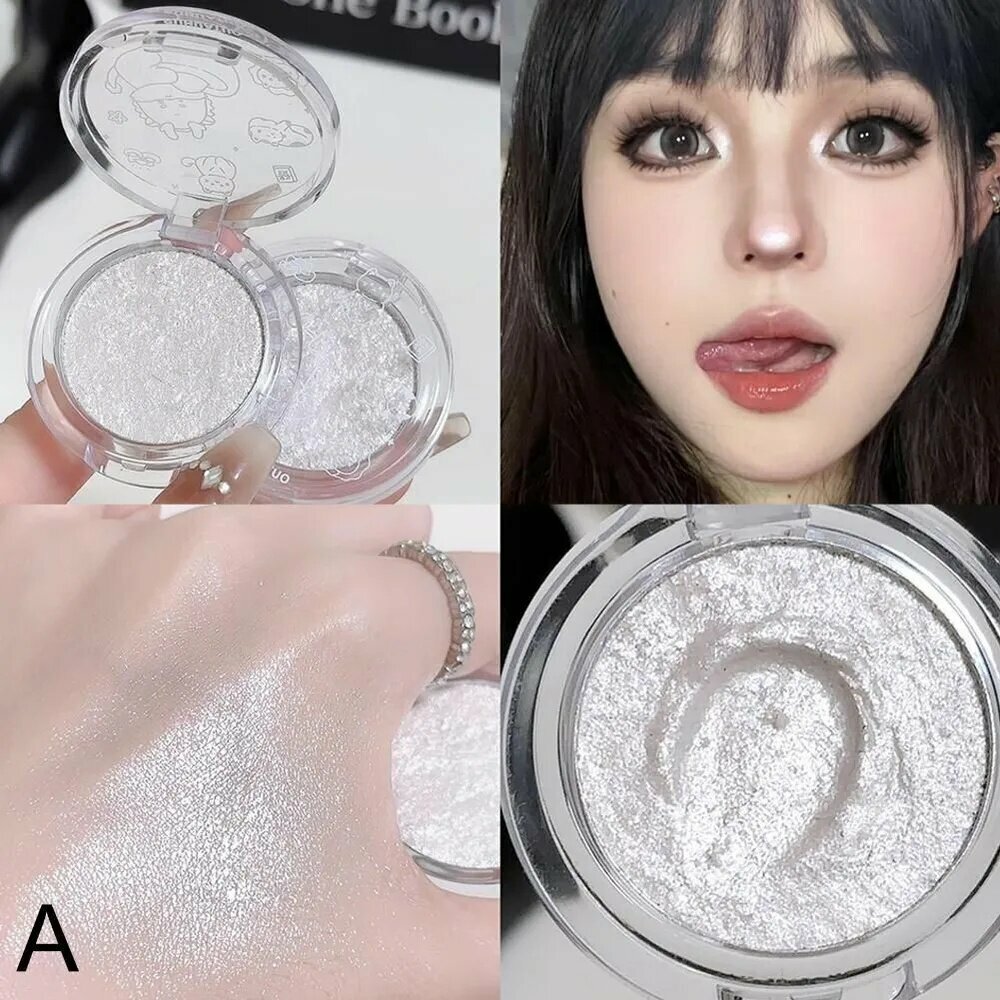 Матирующая пудра-хайлайтер белая для контуринга лица, подчеркивания подбровного пространства и стрелки