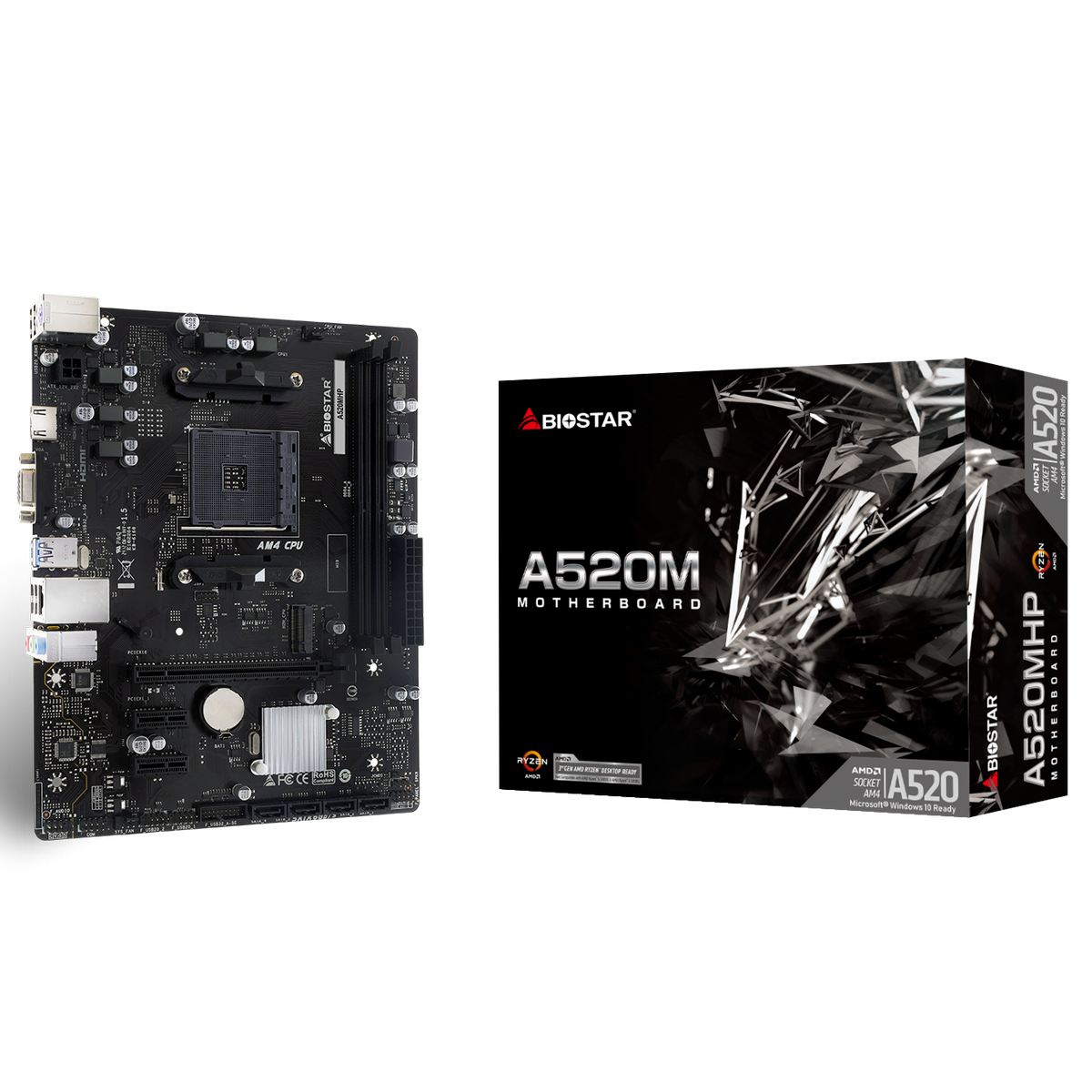 Материнская плата BIOSTAR A520MHP, AM4, AMD A520, Micro-ATX, RTL (A520MHP)