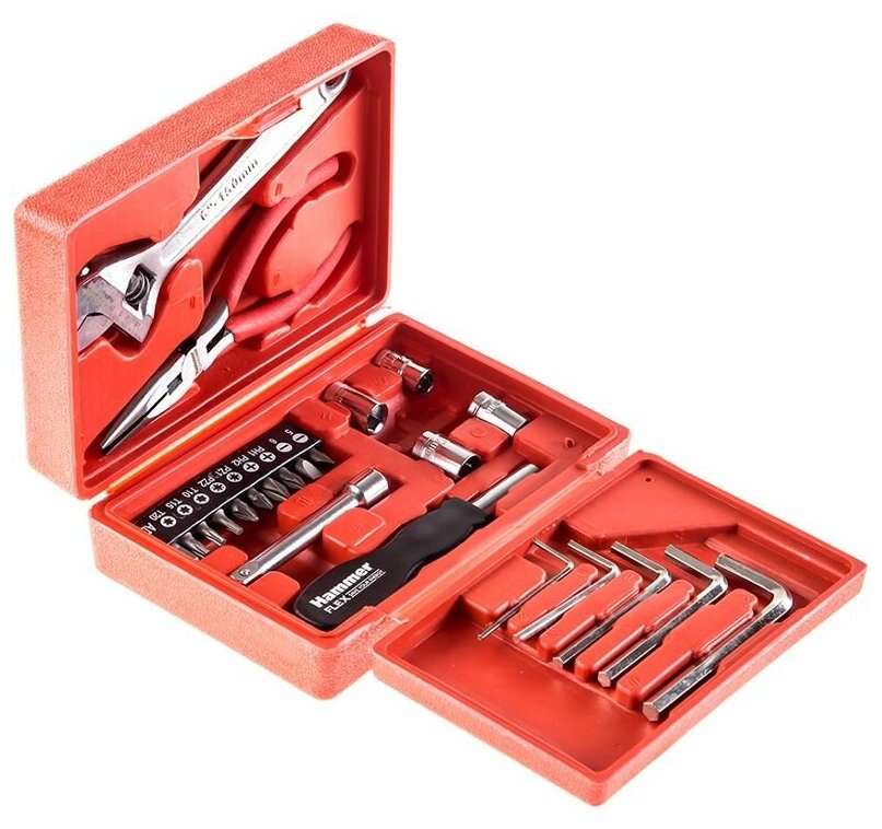 Набор инструмента Hammerflex 23 предмета, в кейсе, универсальный, 0.6кг