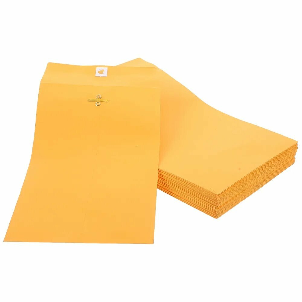 KNOW EASY-100 Штук Конвертов с Застежкой, Из Крафт-бумаги, Для Хранения Документов