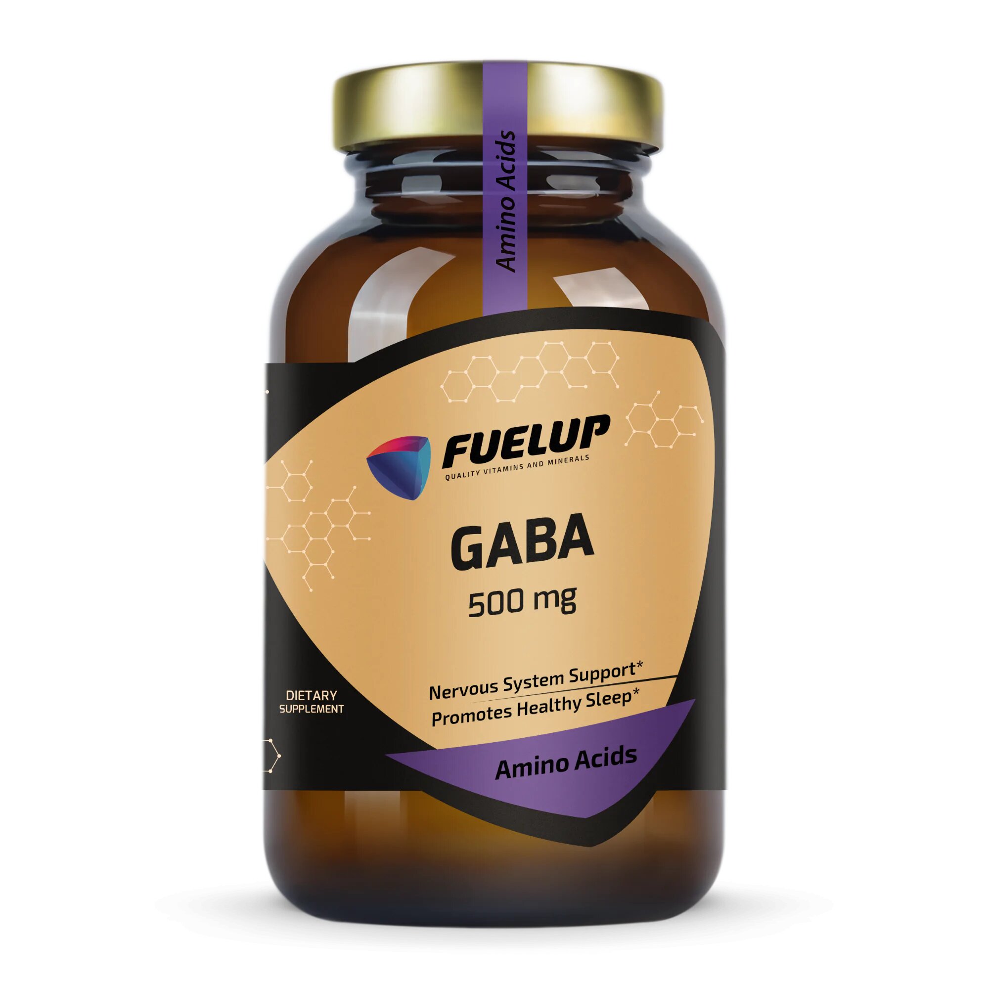 Габа, FuelUP, для спокойствия, концентрации и крепкого сна, GABA, 500 мг, 100 капсул