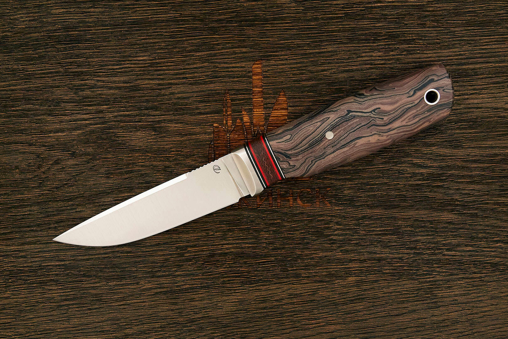 Нож туристический Геннадия Дедюхина Финка Томми, клинок 110мм, сталь N690, рукоять микарта коричн