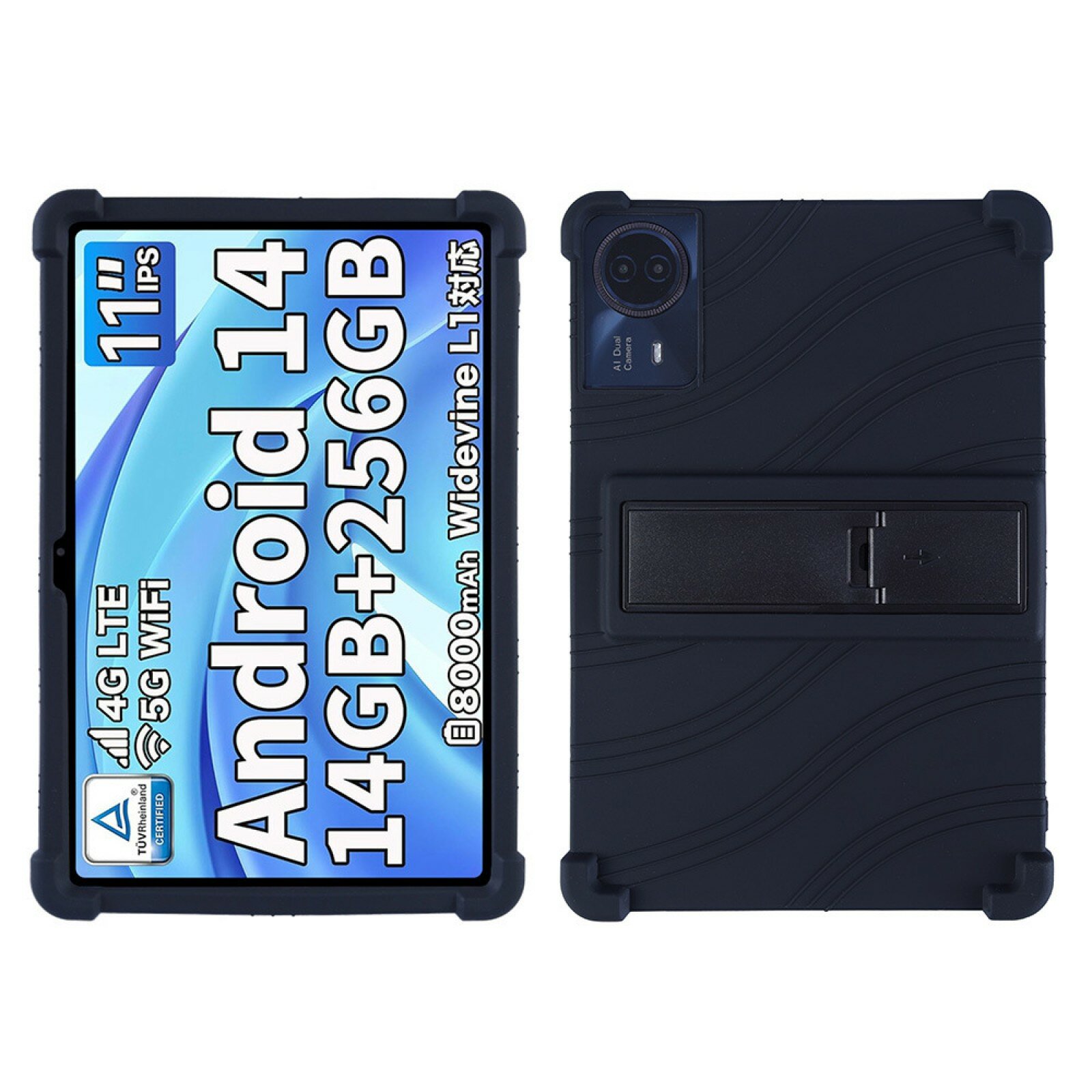 Противоударный чехол-бампер MyPads для Teclast T50HD с усиленной защитой углов и подставкой черный