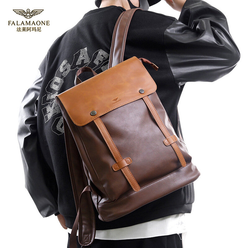 Falai Armani мужской рюкзак из натуральной кожи, сумка для компьютера, деловая модная брендовая легкая роскошная сумка, модная большая вместительность